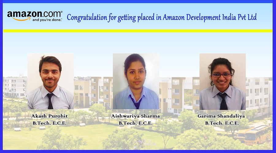 AMAZON DEVELOPMENT INDIA PVT LTD. RECRUITED 3 B.TECH ECE STUDENTS - GITS