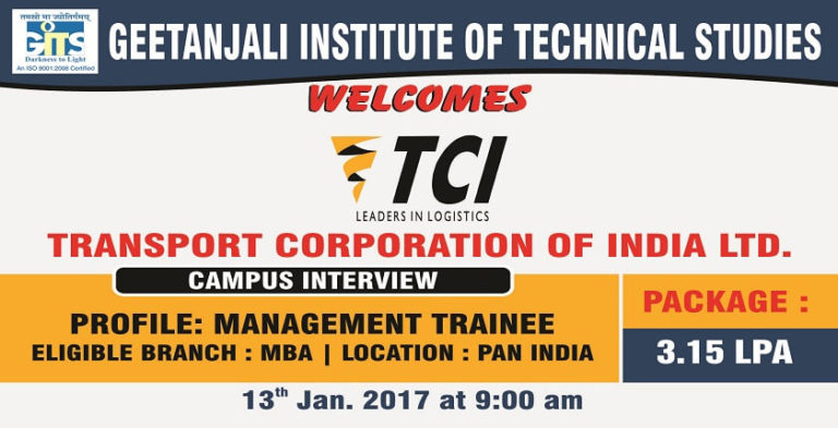 CAMPUS INTERVIEW OF TCI LTD. ON 13 JAN. 2017 - GITS