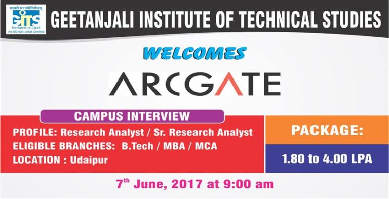 CAMPUS INTERVIEW OF ARCGATE - GITS