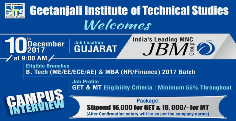 CAMPUS INTERVIEW OF JBM GROUP - GITS