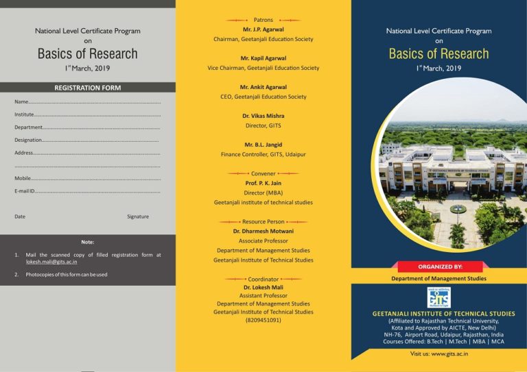 NATIONAL SEMINAR ON BASICS OF RESEARCH - GITS