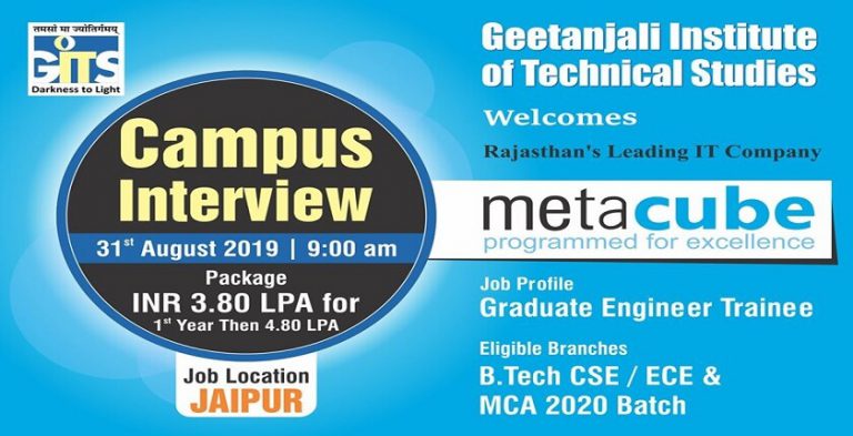 CAMPUS INTERVIEW OF METACUBE SOFTWARE PVT. LTD. - GITS